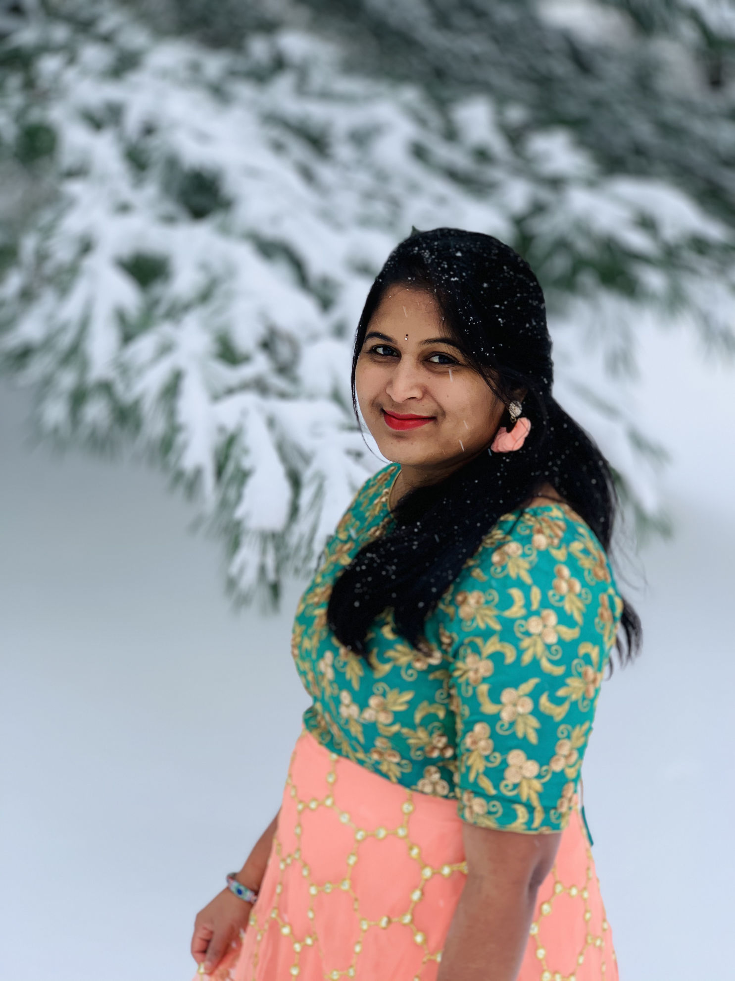 PunarviAuthentic|PreLoved|Sustainabledesigner organza long frock