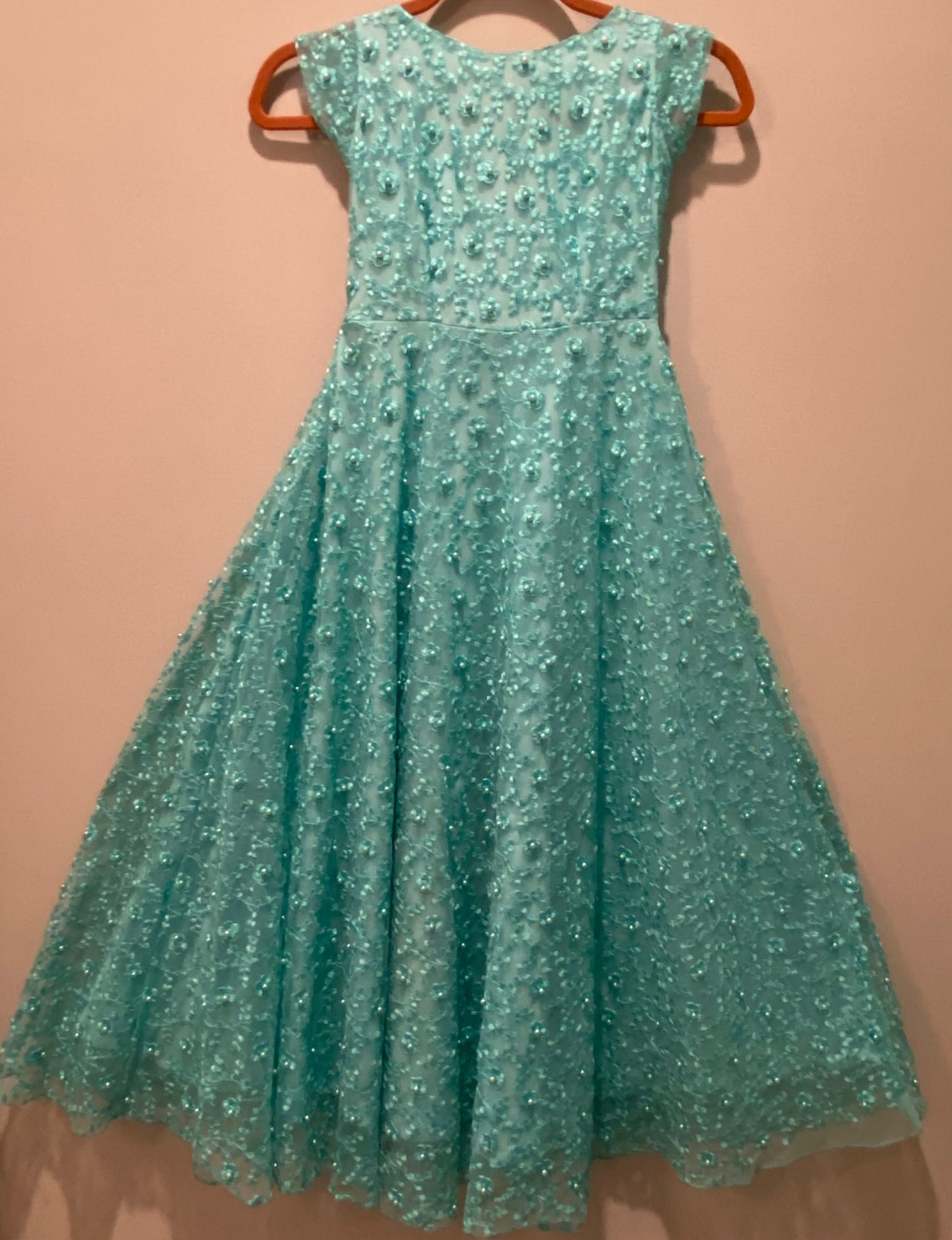PunarviAuthentic|PreLoved|SustainableGirls pearl long frock with ...