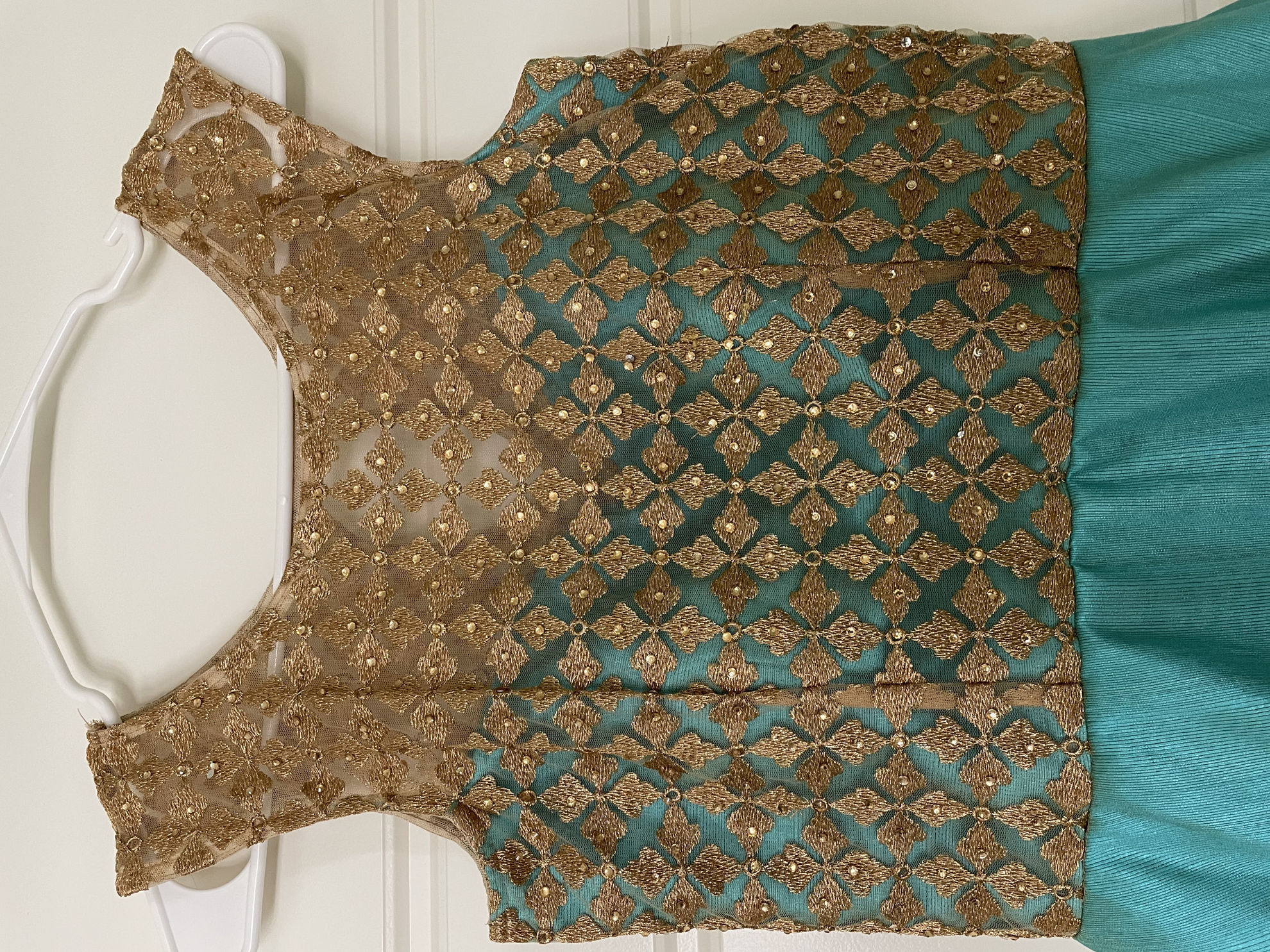 PunarviAuthentic|PreLoved|SustainableStunning Dark Sea Green Long Frock ...