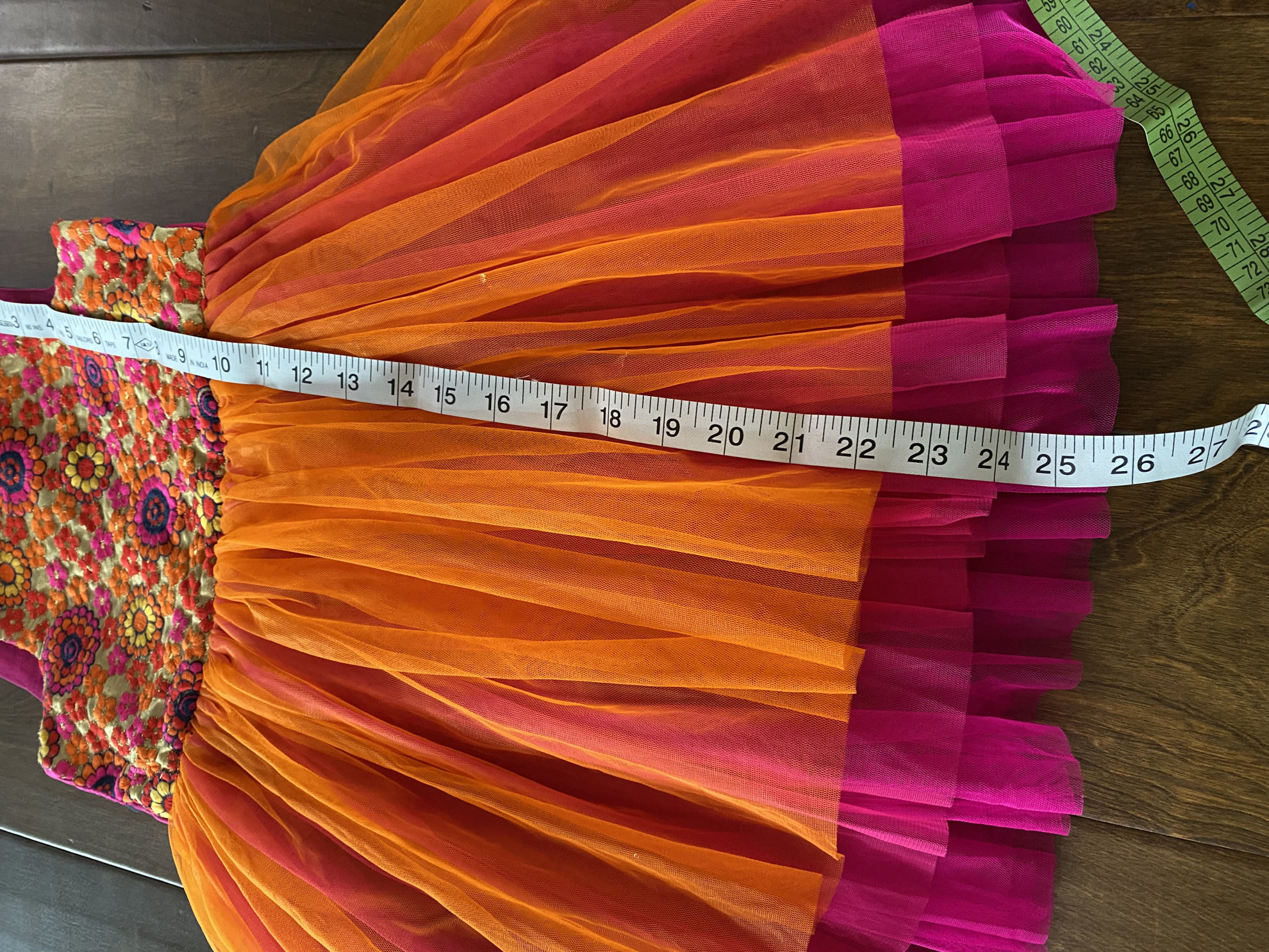 PunarviAuthentic|PreLoved|SustainablePink and orange knee length frock ...