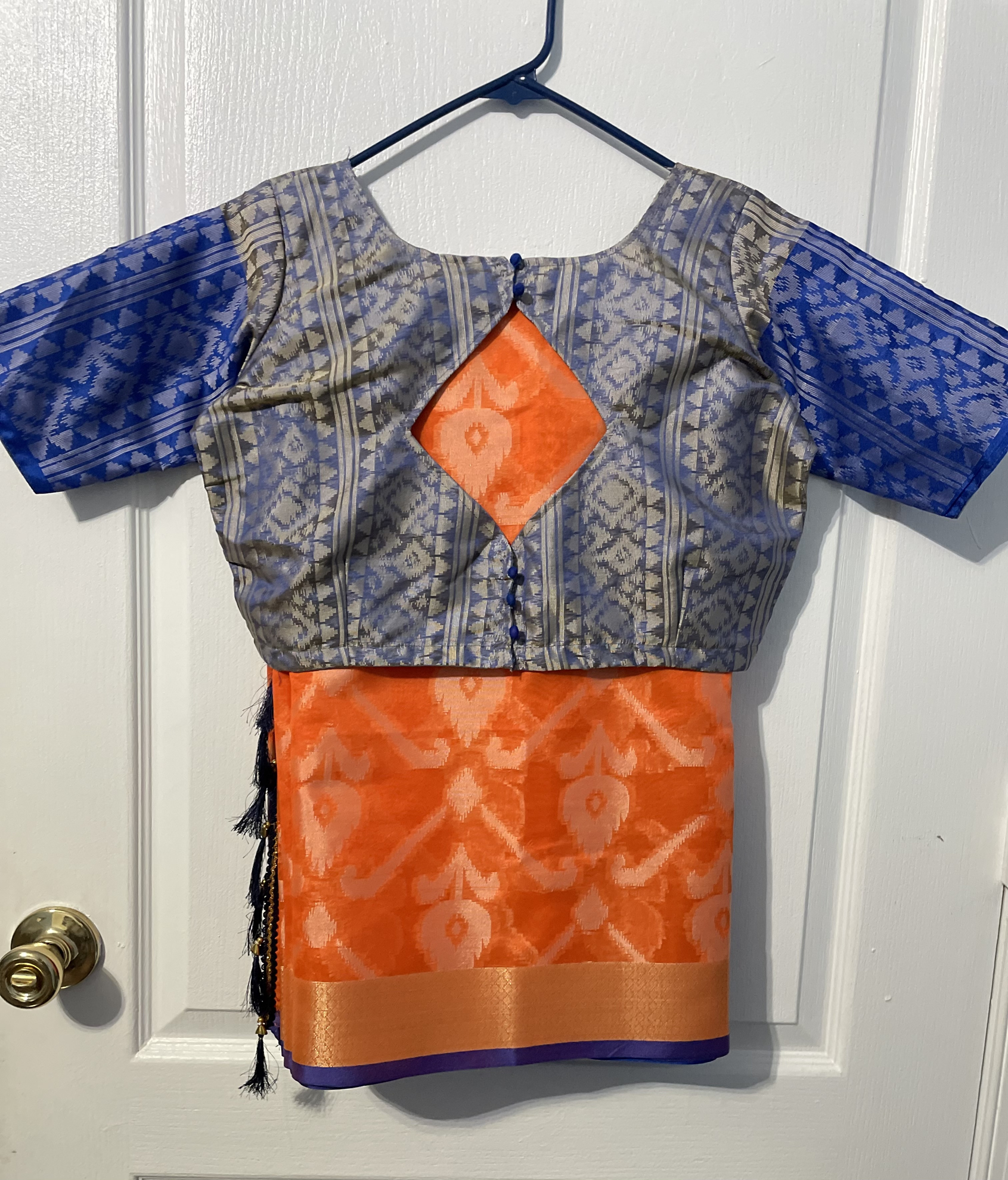 PunarviAuthentic|PreLoved|SustainableBeautiful New Orange Sico Saree