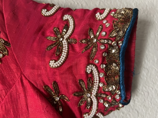 PunarviAuthentic|PreLoved|SustainableDesigner Pink workBlouse