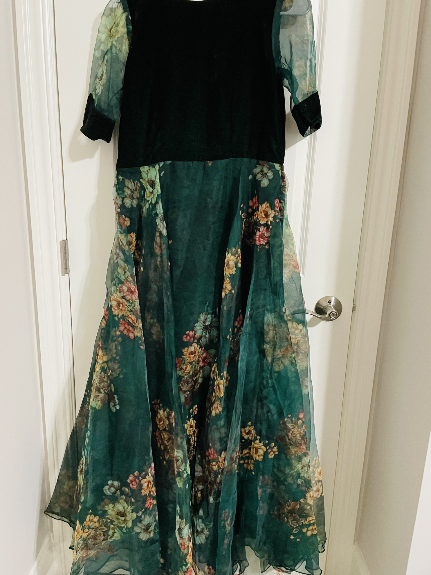 PunarviAuthentic|PreLoved|SustainableOrganza Long frock