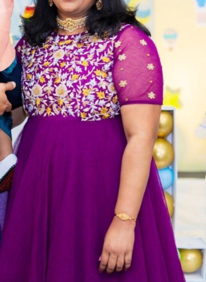 PunarviAuthentic|PreLoved|SustainableDesigner maggam work layer frock (XL)