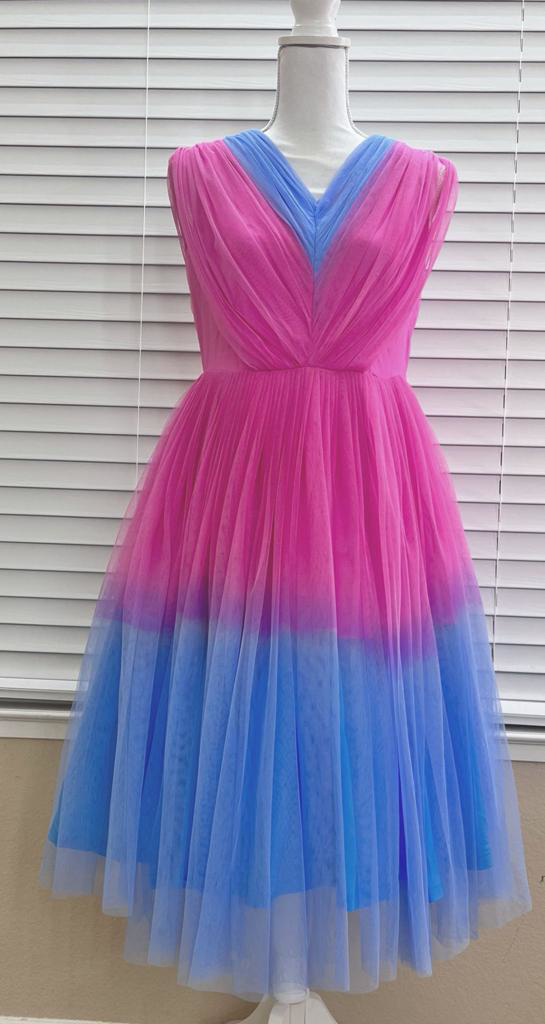 PunarviAuthentic|PreLoved|SustainableGender Reveal Frock