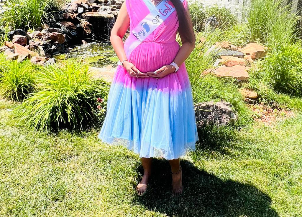 PunarviAuthentic|PreLoved|SustainableGender Reveal Frock