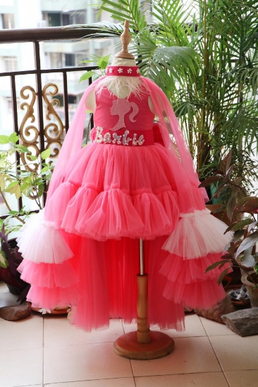 PunarviAuthentic|PreLoved|SustainableBarbie frock with accessories 4-6y