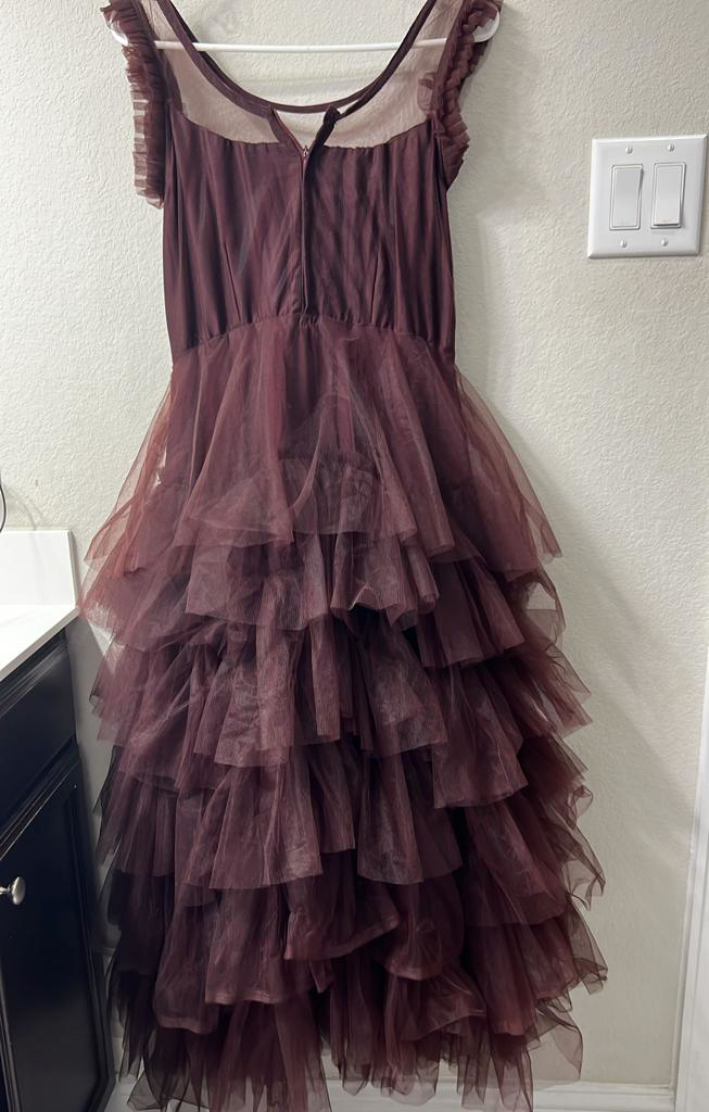 PunarviAuthentic|PreLoved|SustainableBrown ruffled frock