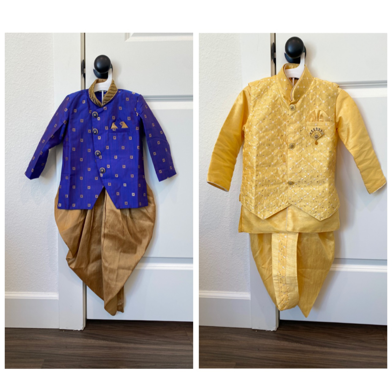PunarviAuthentic|PreLoved|SustainableCombo of Blue Dhoti and yellow ...