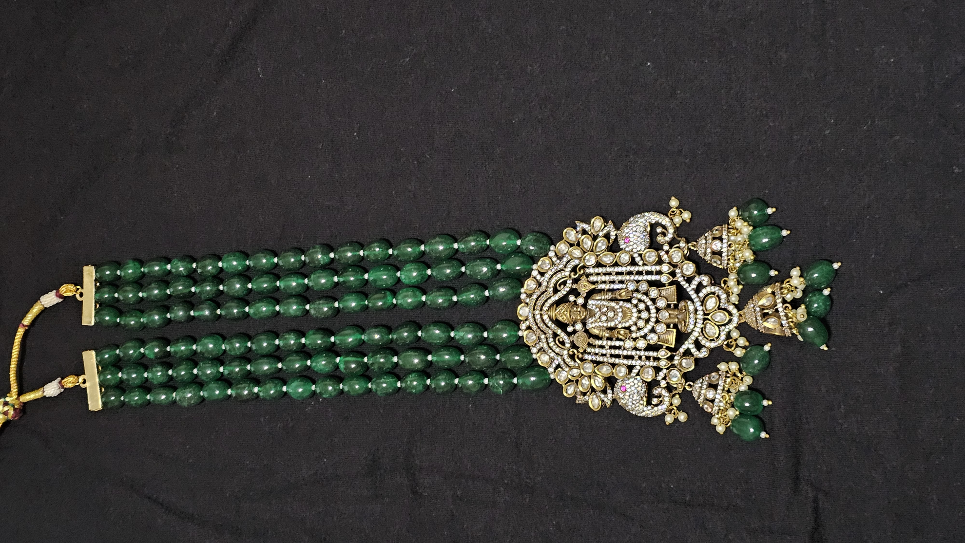 PunarviAuthentic|PreLoved|SustainableGreen beads victorian haram
