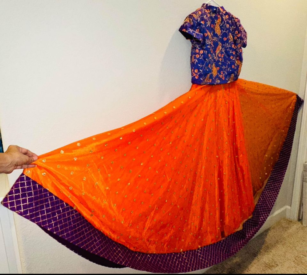 PunarviAuthentic|PreLoved|SustainableNetted long frock with removable ...