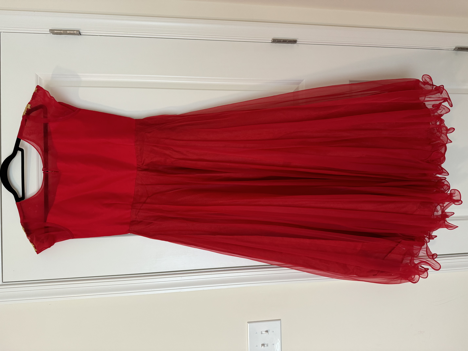 PunarviAuthentic|PreLoved|SustainableRed netted dress with work