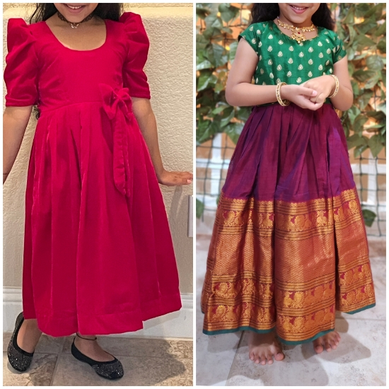 PunarviAuthentic|PreLoved|SustainableParty wear dresses combo 4-6y