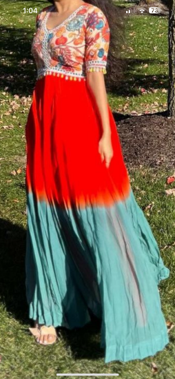 PunarviAuthentic|PreLoved|SustainableShaded anarkali frock