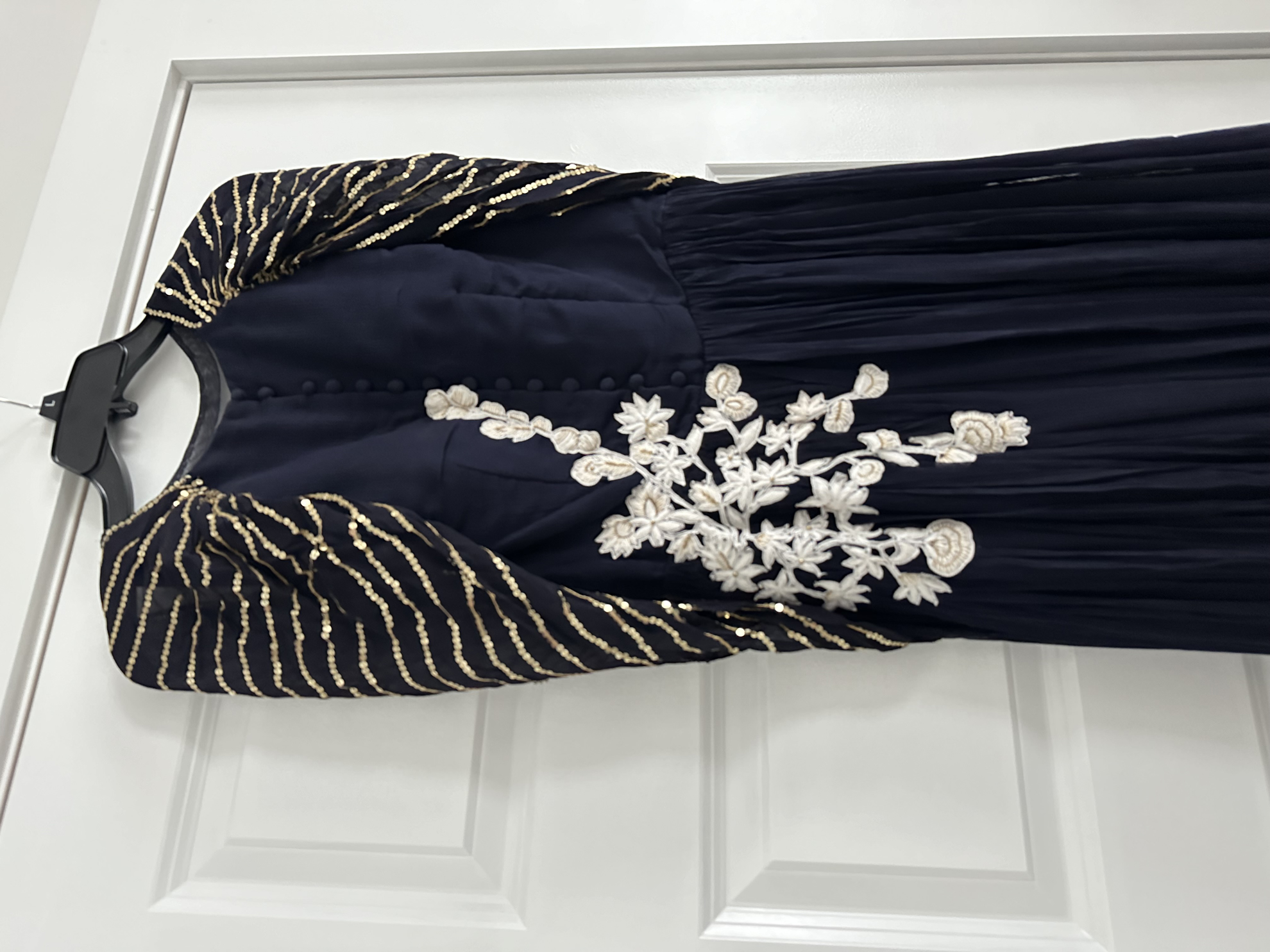 PunarviAuthentic|PreLoved|SustainableDesigner chiffon blue cowl draped ...