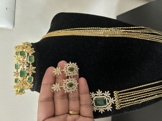 PunarviAuthentic|PreLoved|Sustainable7 layer Chandra haaram and bangles set