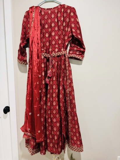 PunarviAuthentic|PreLoved|SustainableBeautiful muslin silk anarkali ...