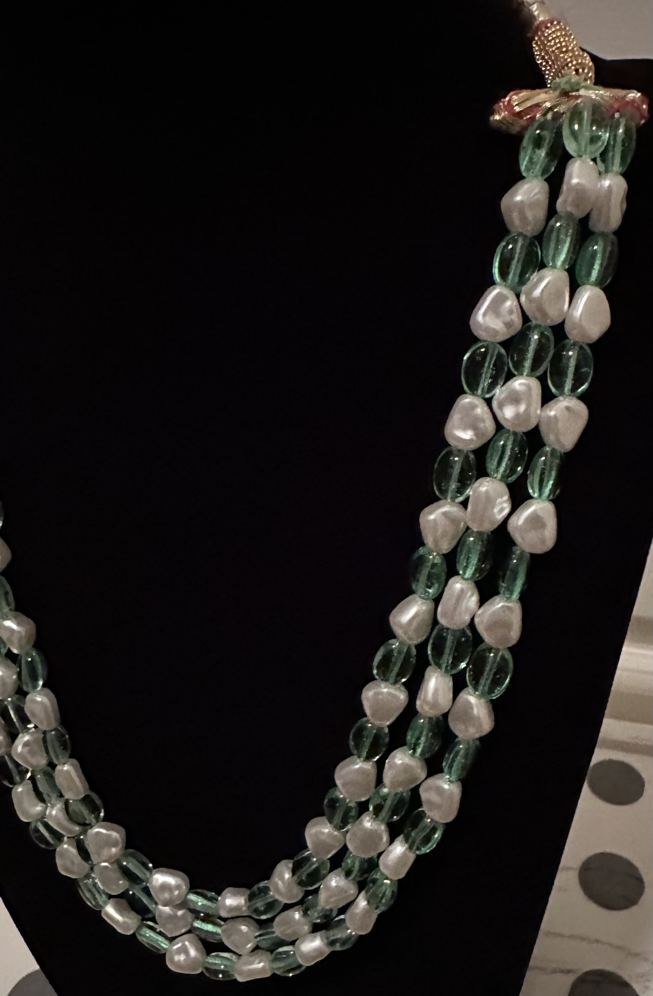 PunarviAuthentic|PreLoved|SustainableNatural emeralds and pearl Maala
