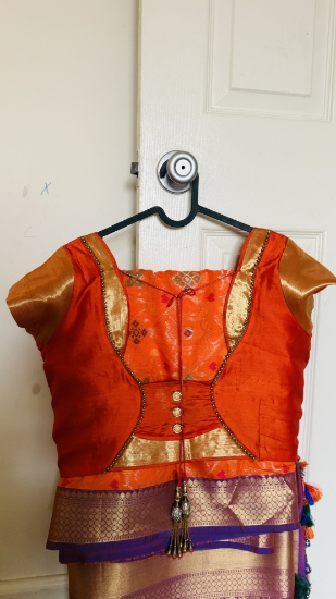 PunarviAuthentic|PreLoved|SustainableOrange and purple combination big ...