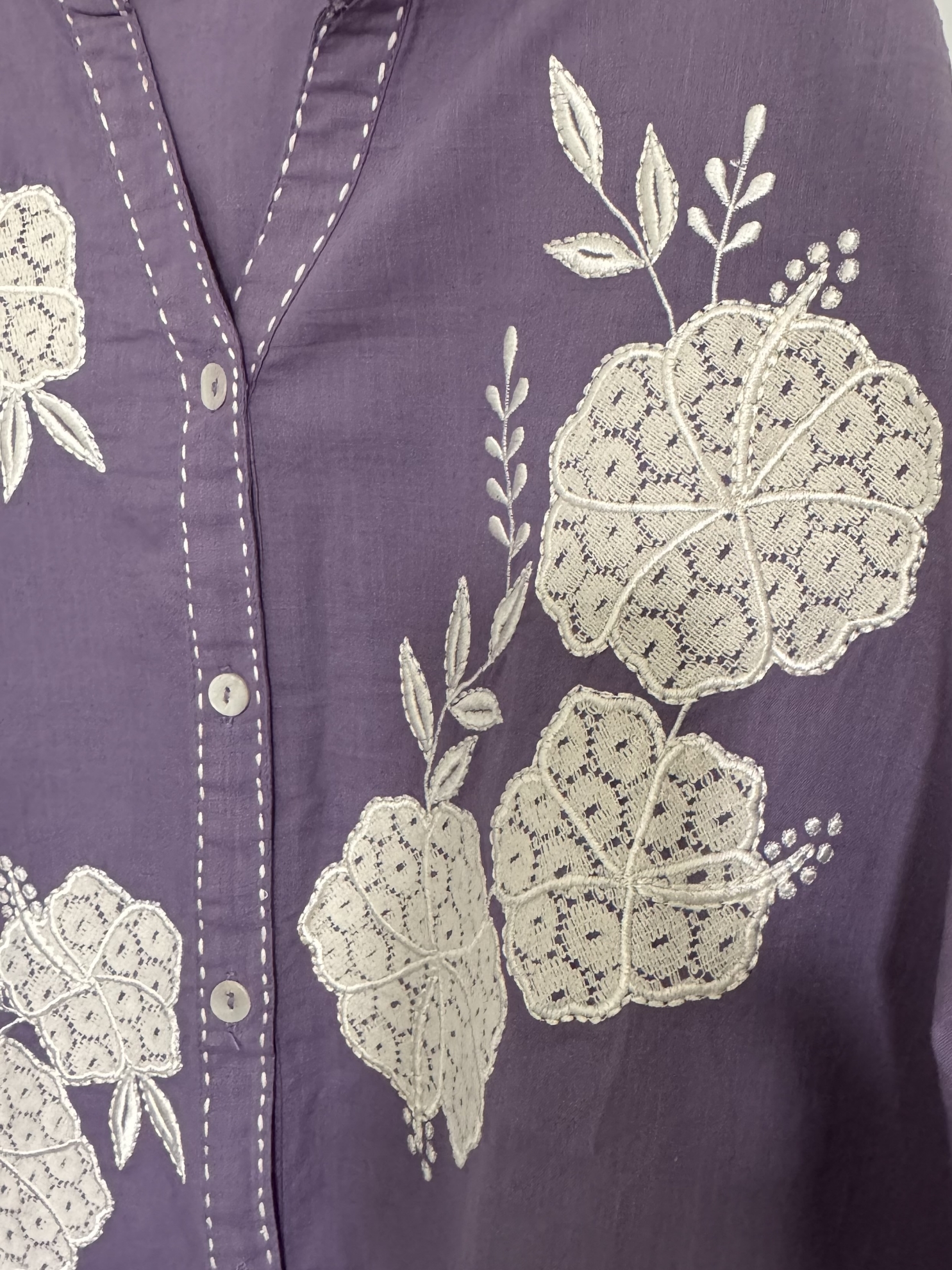 PunarviAuthentic|PreLoved|SustainableLavender and Half White Coord Sets