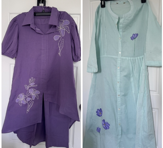 PunarviAuthentic|PreLoved|SustainablePurple Coord Set and Blue Aline ...