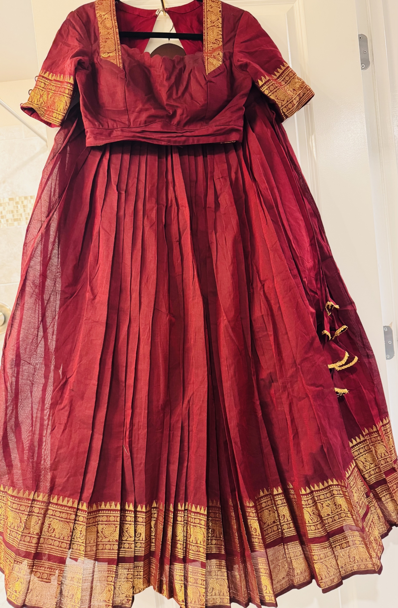 PunarviAuthentic|PreLoved|SustainableKanchi silk cotton Lehanga with ...